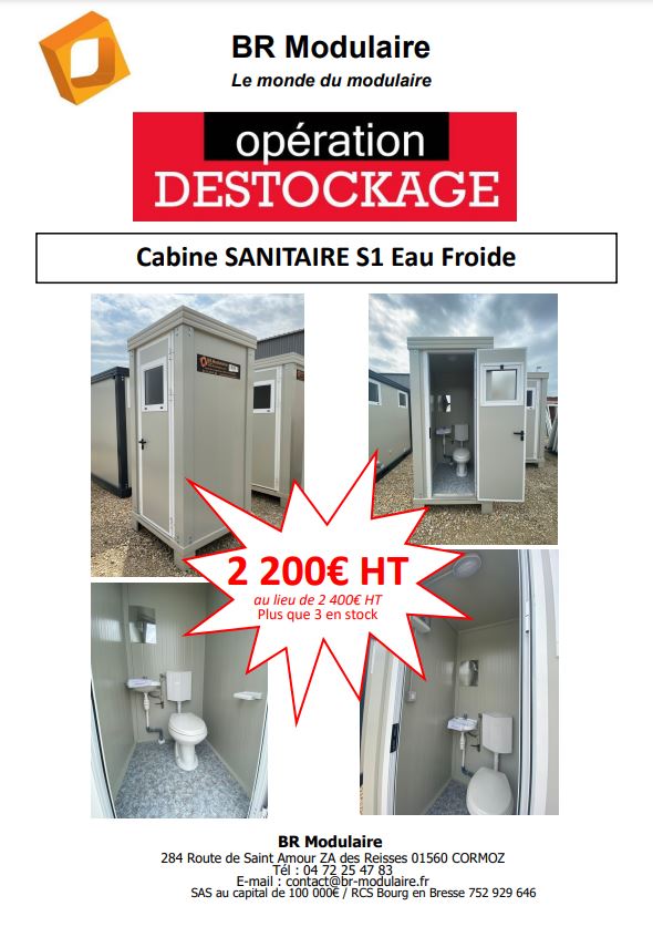 DESTOCKAGE Bungalows Cabines Sanitaires - BR Modulaire